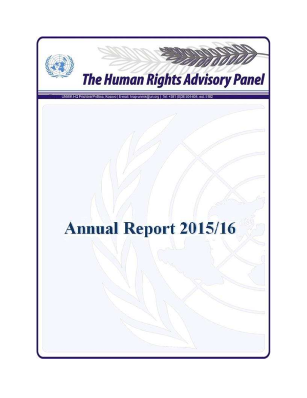 (PDF) Human Rights Advisory Panel's Annual Report 2015/16