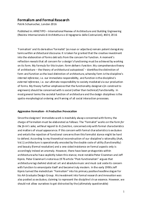 (PDF) Formalism and Formal Research