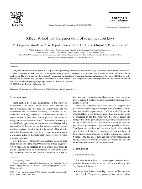 (PDF) XKey: A tool for the generation of identification keys