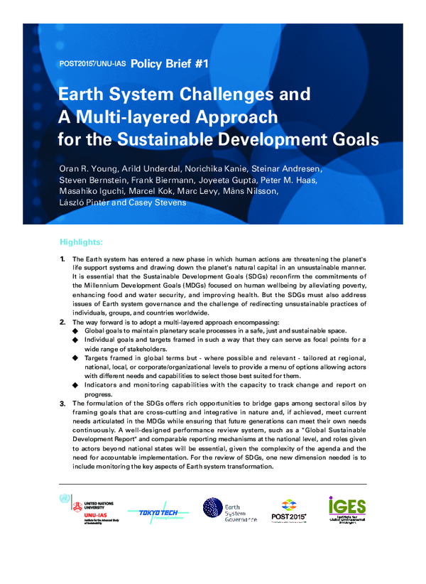 (PDF) Earth System Challenges and A Multi-layered Approach for the ...