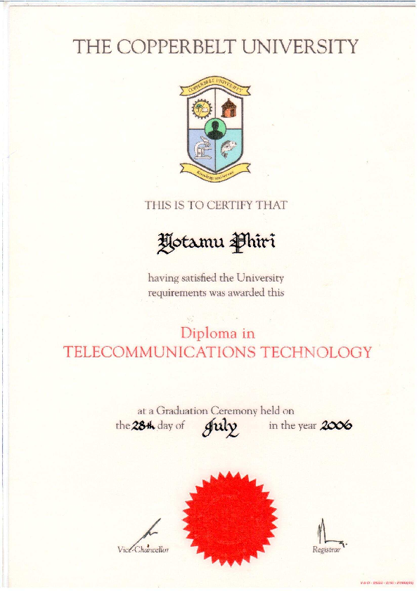 (PDF) CBU Certificate | Kaunda Jumbe - Academia.edu