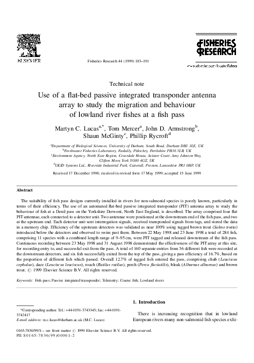 (PDF) Lucas, M.C., Mercer, T., Armstrong, J.D., McGinty, S. & Rycroft ...