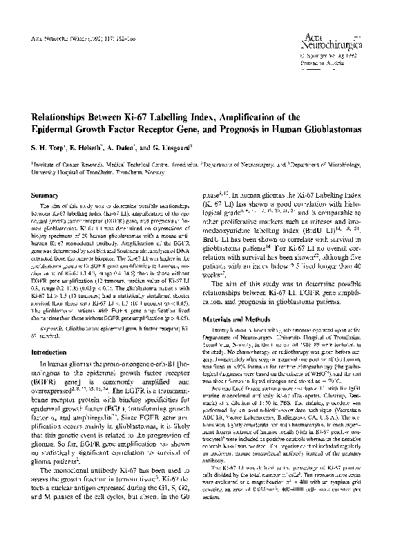 (PDF) Relationships between Ki-67 labelling index, amplification of the ...