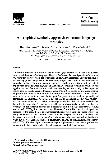 (PDF) An empirical symbolic approach to natural language processing