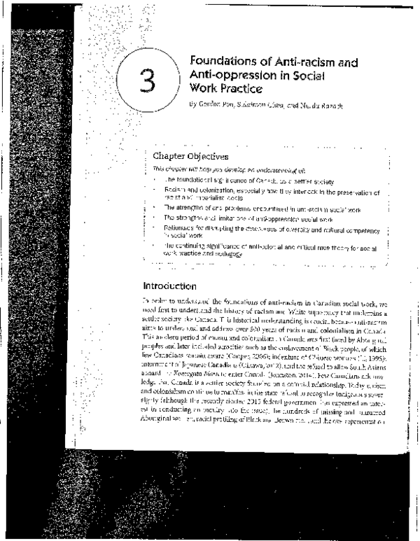 (PDF) Foundations of Anti-Racism and Anti-Oppression in Social Work ...