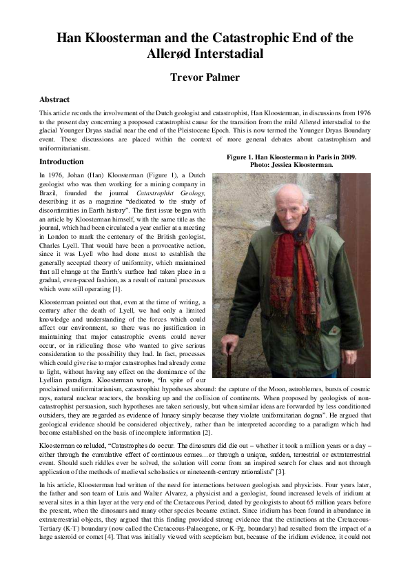 (PDF) Han Kloosterman and the Catastrophic End of the Allerod ...