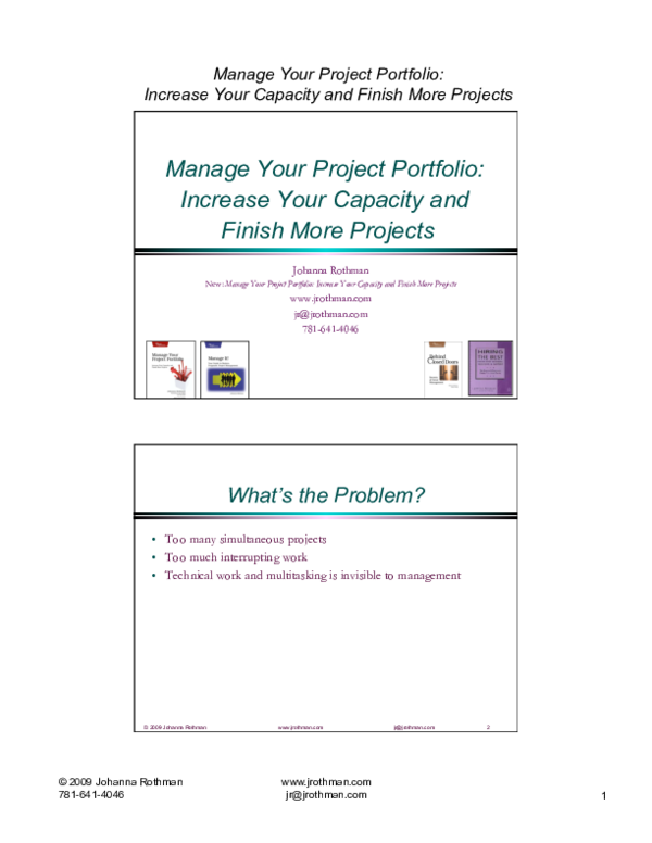 Manage Your Project Portfolio: Increase Your Capacity and Finish More ... Manage Your Project Portfolio: Increase Your Capacity and Finish More ...