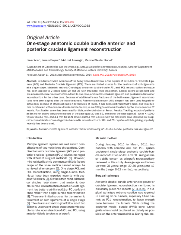 (PDF) One-stage anatomic double bundle anterior and posterior cruciate ...