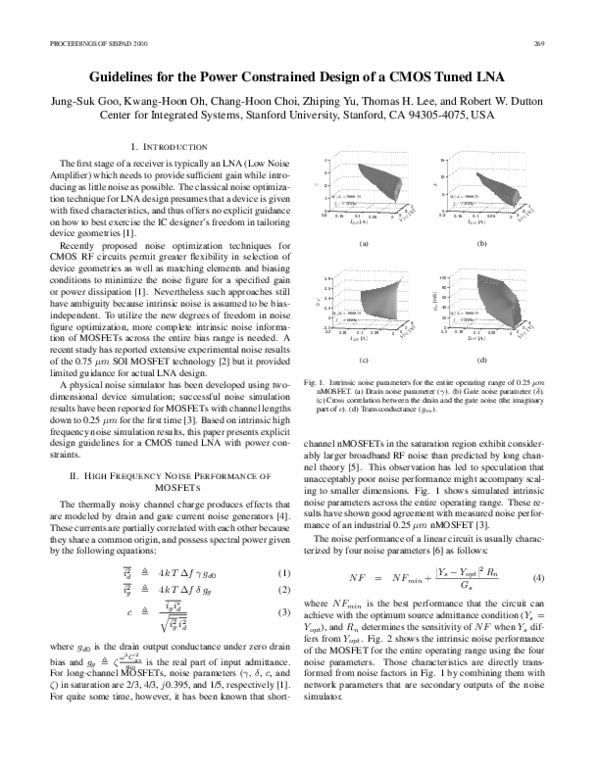 (PDF) Guidelines for the power constrained design of a CMOS tuned LNA