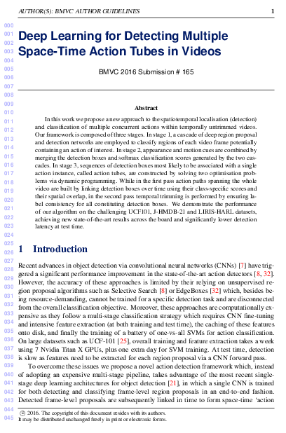 Pdf Deep Learning For Detecting Multiple Space Time Action Tubes In