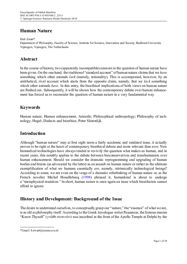 (PDF) Human Nature