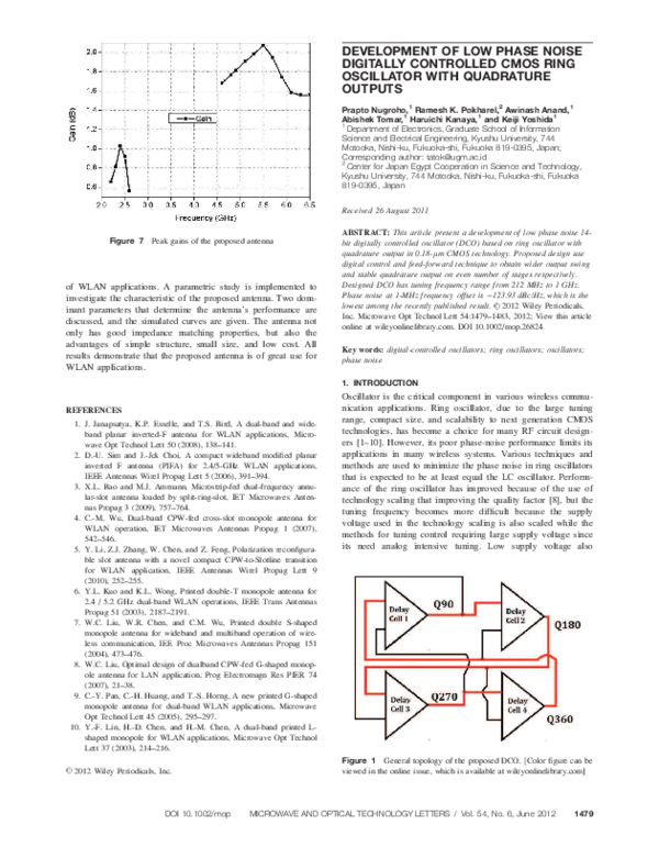 (PDF) Development of low phase noise quadrature output digitally controlled CMOS ring oscillator