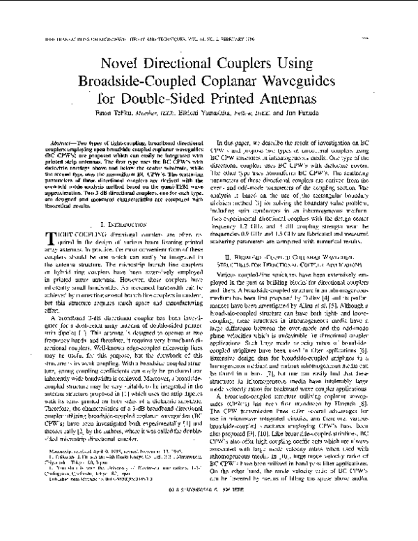 (PDF) Novel directional couplers using broadside-coupled coplanar ...