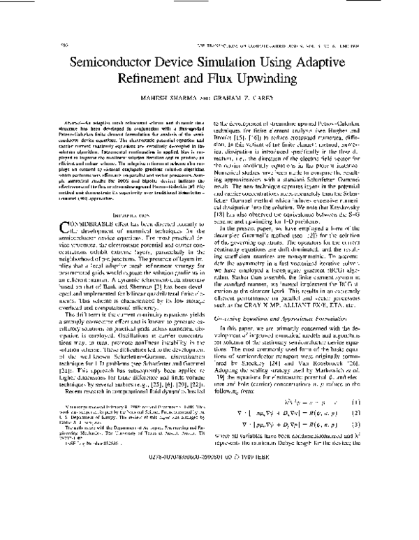 (PDF) Semiconductor device simulation using adaptive refinement and flux upwinding