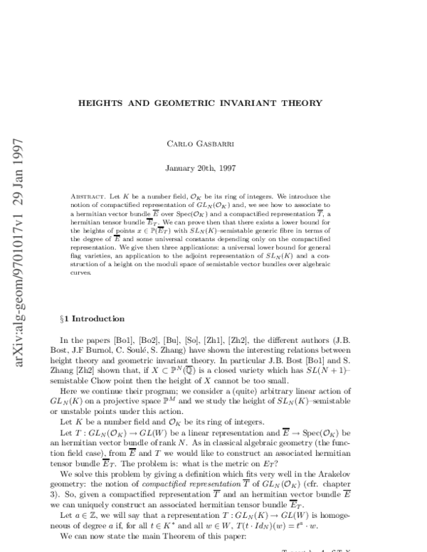 (PDF) Heights and Geometric Invariant Theory