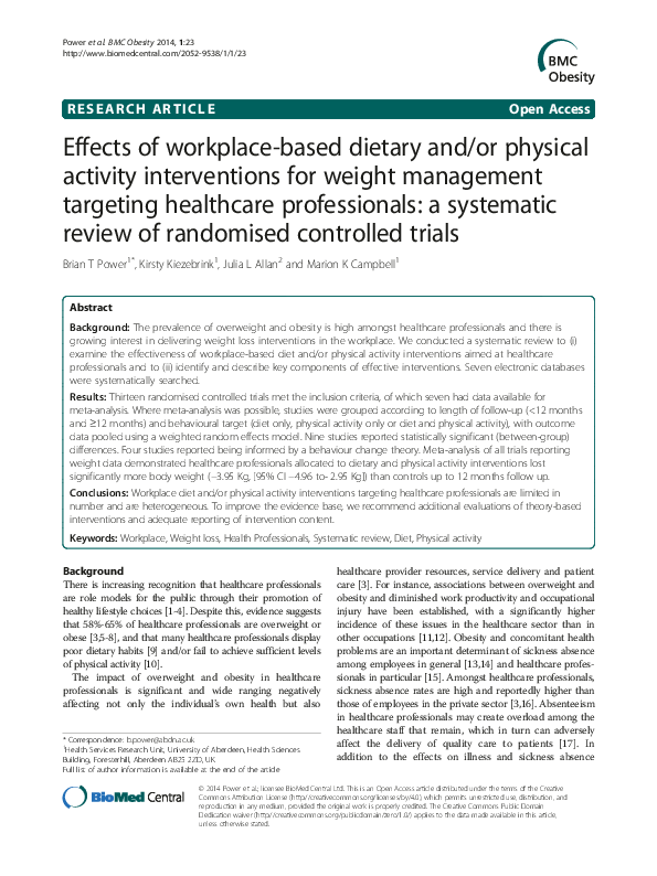 (PDF) Workplace interventions for increasing physical activity in employees: A systematic review ...