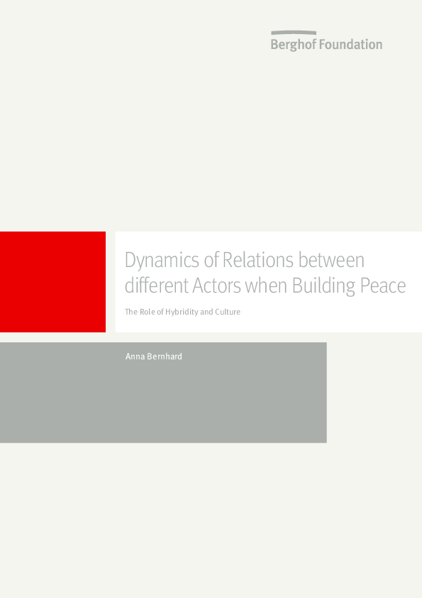 (PDF) Dynamics of Relations between different Actors when Building Peace