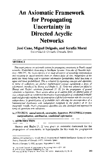 (PDF) An axiomatic framework for propagating uncertainty in directed acyclic networks
