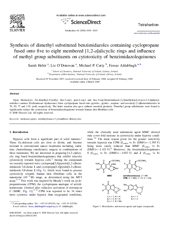 (PDF) Synthesis of dimethyl substituted benzimidazoles containing ...