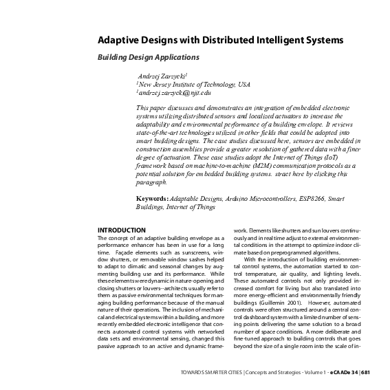(PDF) Adaptive Designs with Distributed Intelligent Systems: Building ...