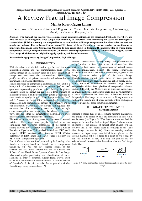 (PDF) A Review Fractal Image Compression