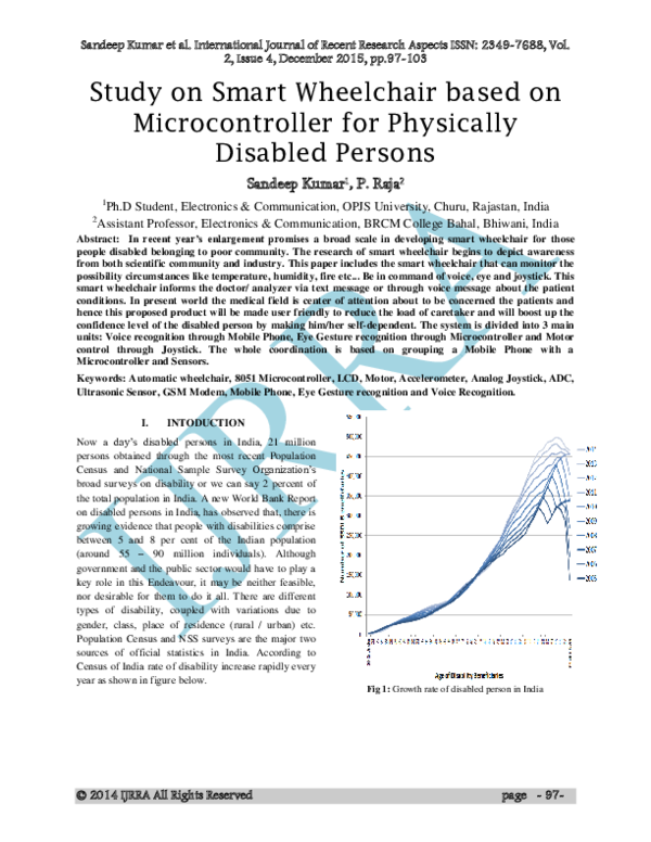 (PDF) Study on Smart Wheelchair based on Microcontroller for Physically ...