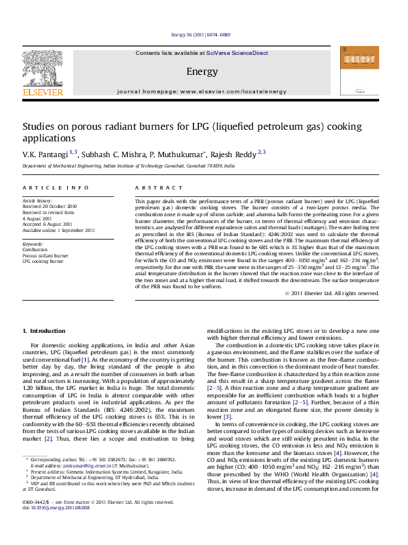 (PDF) Studies on porous radiant burners for LPG (liquefied petroleum ...
