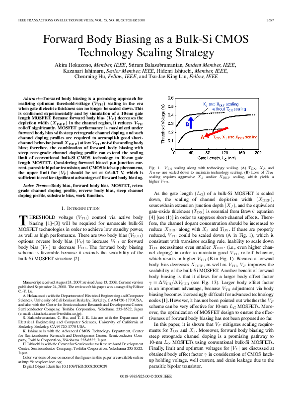 (PDF) Forward Body Biasing as a Bulk-Si CMOS Technology Scaling Strategy
