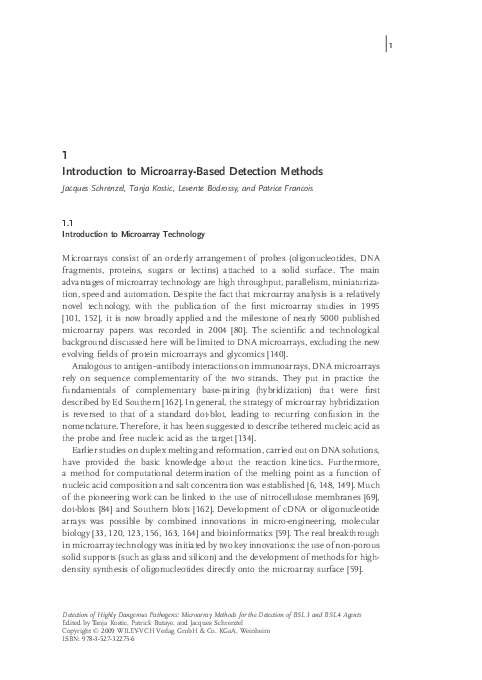 Pdf Introduction To Microarray Based Detection Methods