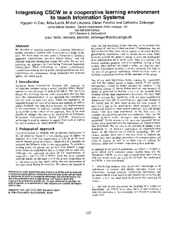 (PDF) Integrating CSCW in a cooperative learning environment to teach ...