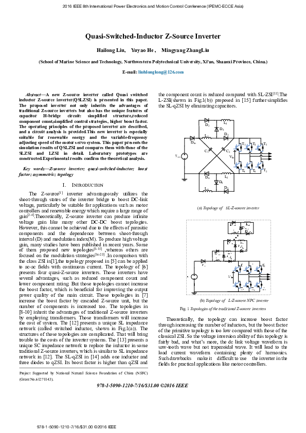 (PDF) Quasi-Switched-Inductor Z-Source Inverter