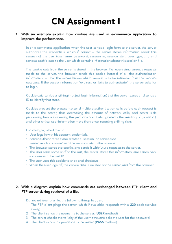 (PDF) CN Assignment I