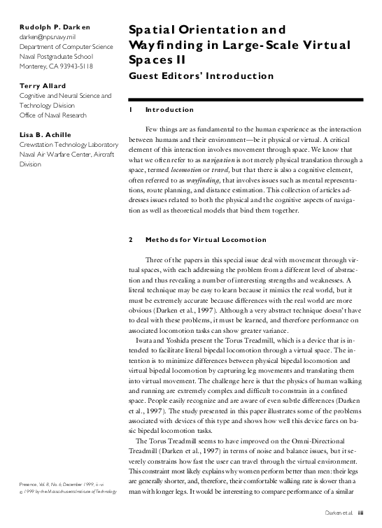(PDF) Spatial Orientation and Wayfinding in Large-Scale Virtual Spaces II