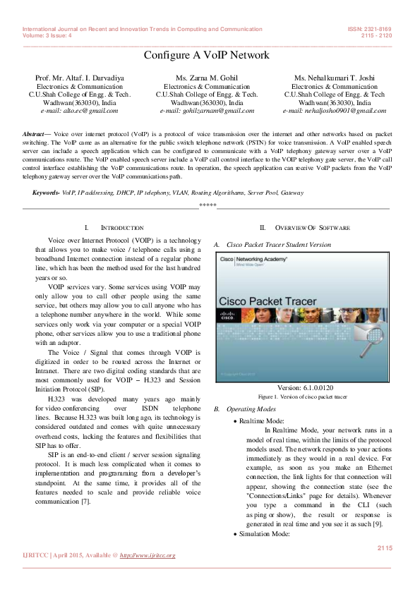 (PDF) Configure A VoIP Network