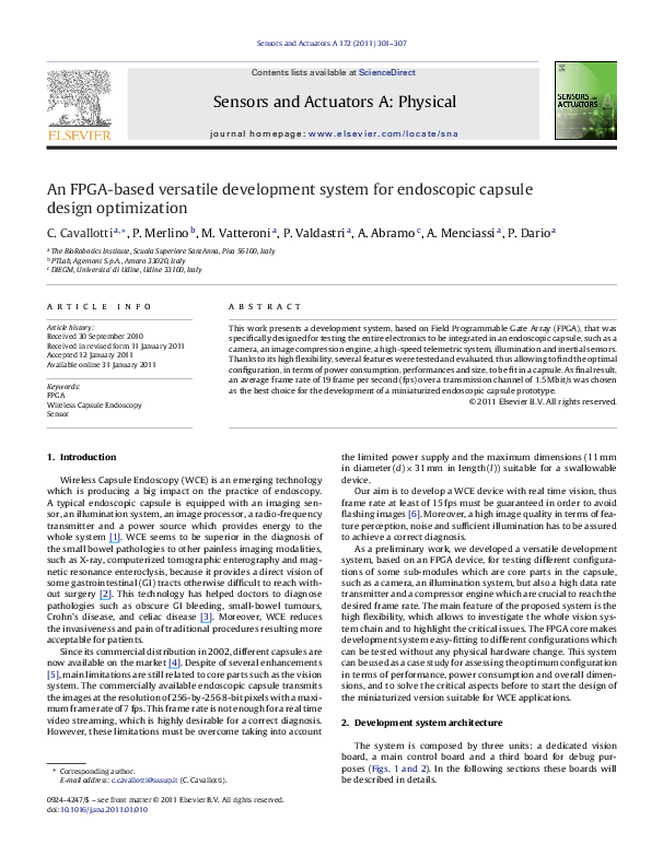 Pdf An Fpga Based Versatile Development System For Endoscopic Capsule Design Optimization