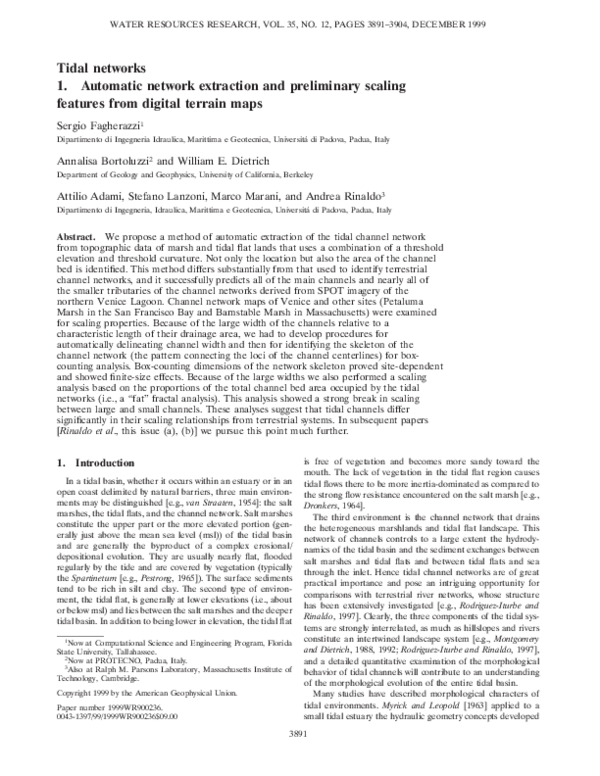 (PDF) Tidal networks: 1. Automatic network extraction and preliminary scaling features from ...