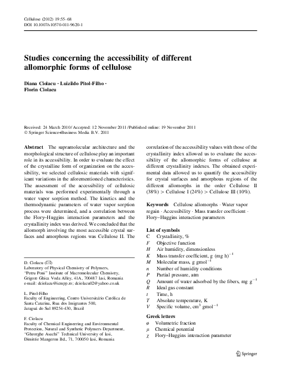 (PDF) Studies concerning the accessibility of different allomorphic ...