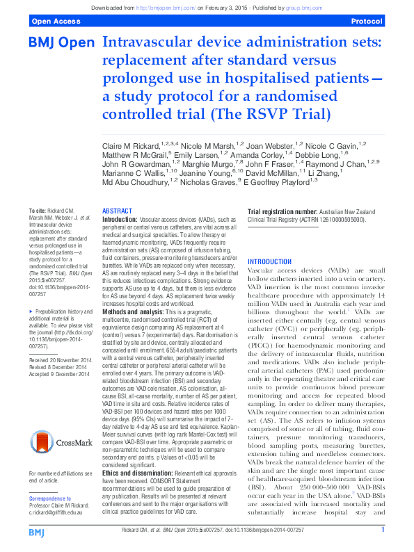 (PDF) Securing All intraVenous devices Effectively in hospitalised ...