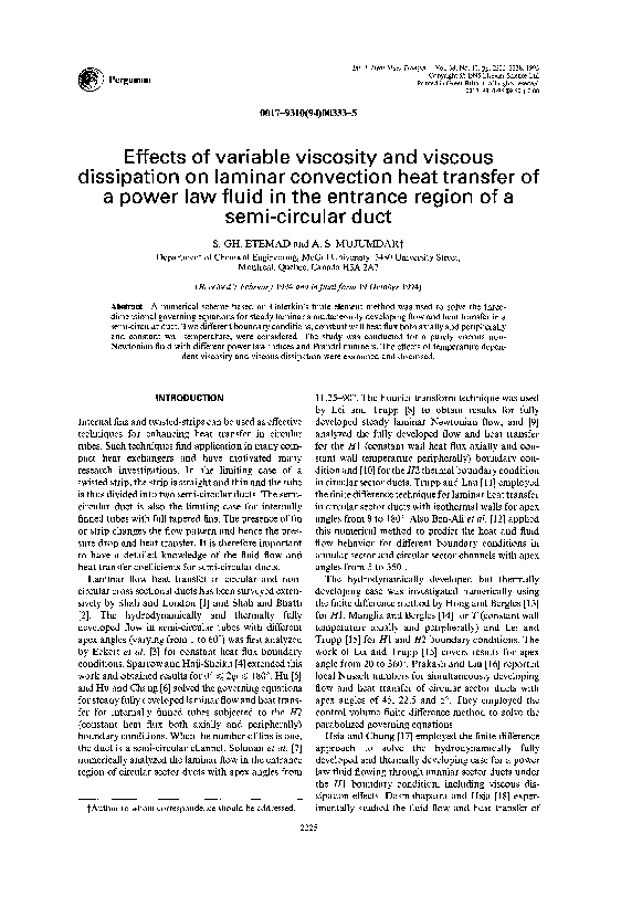 (PDF) Effects of variable viscosity and viscous dissipation on the flow of a third grade fluid ...