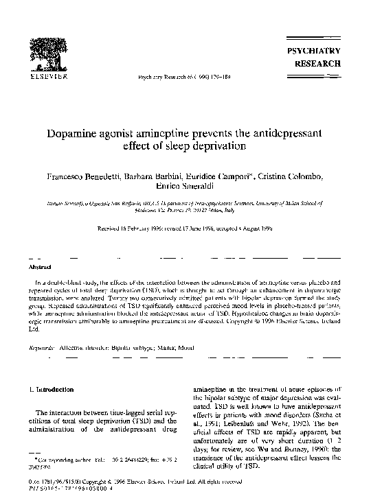 (PDF) Dopamine agonist amineptine prevents the antidepressant effect of ...