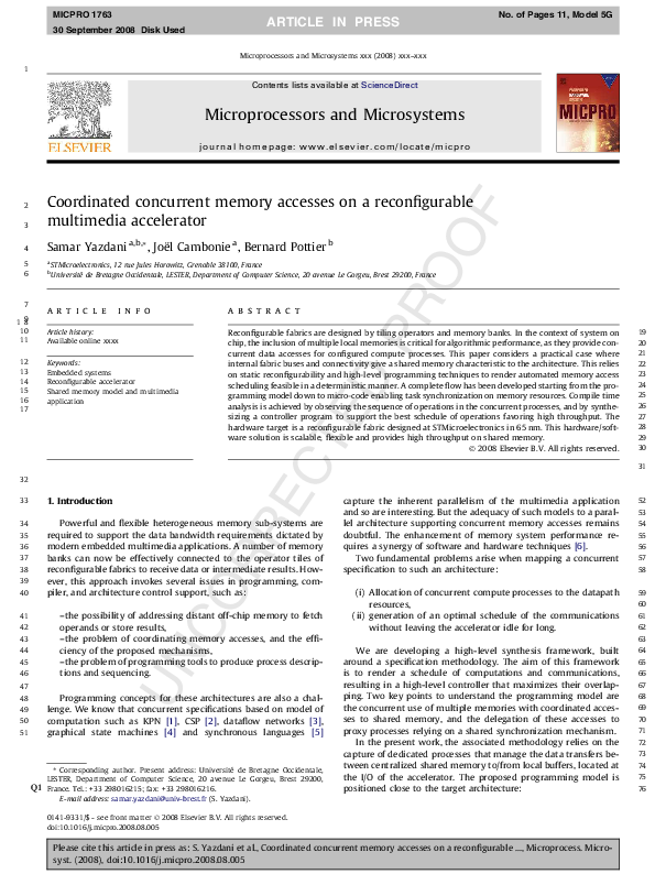(PDF) Coordinated concurrent memory accesses on a reconfigurable ...