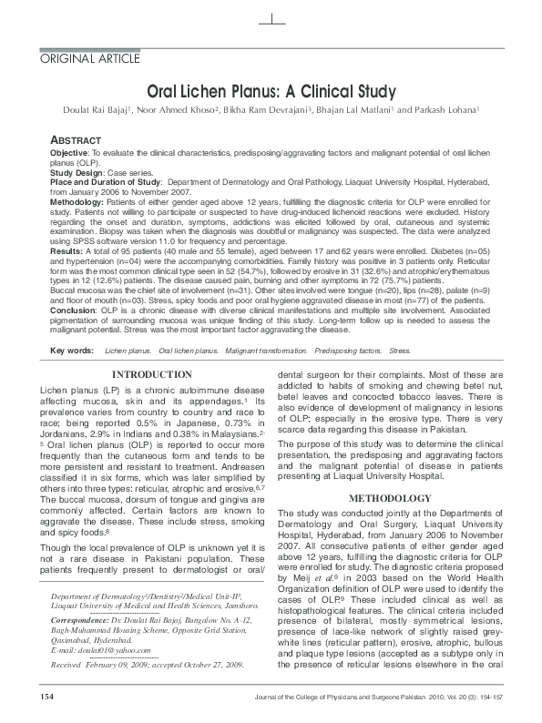 (PDF) Oral lichen planus: A clinical study