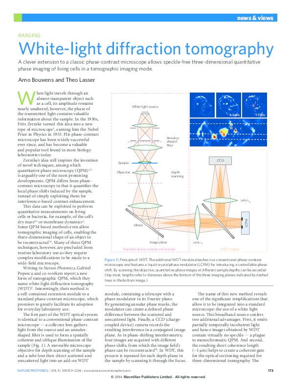 (PDF) Imaging: White-light diffraction tomography
