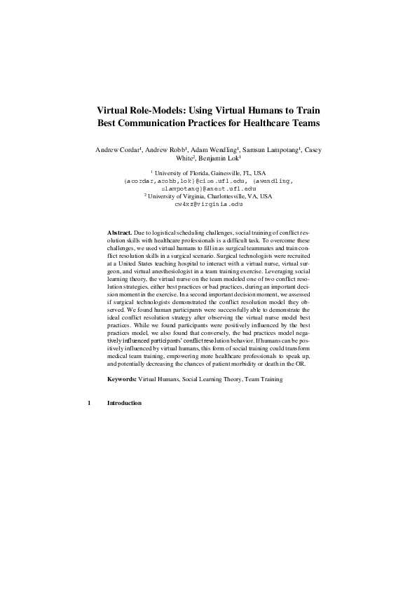 (PDF) Virtual Role-Models: Using Virtual Humans to Train Best ...
