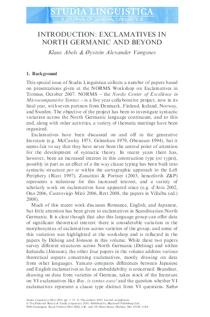 accepts as exclamative sentences such as The conference was such fun! and The ... As in wh ...