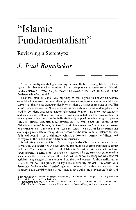Pdf Islamic Fundamentalism
