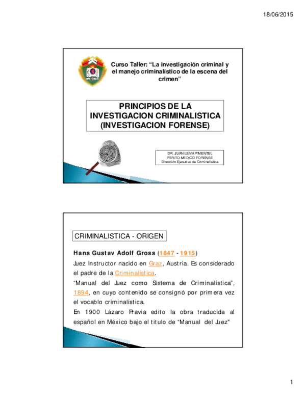 (PDF) Curso Taller: " La investigación criminal y el manejo ...