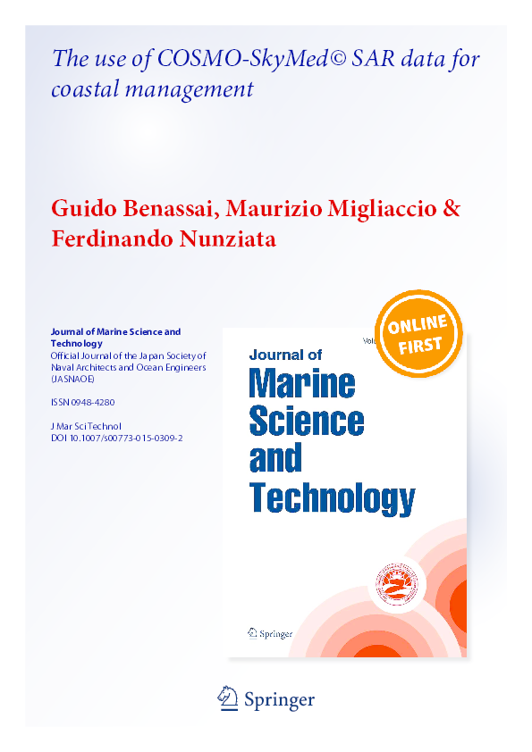 Pdf The Use Of Cosmo Skymed© Sar Data For Coastal Management