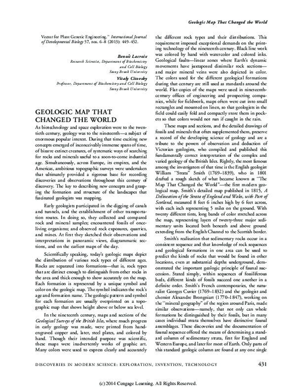 (PDF) Discoveries in Modern Science: Geologic Map that Changed the World