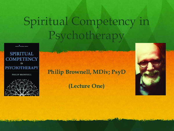 (PDF) Spiritual Competency in Psychotherapy (part one)